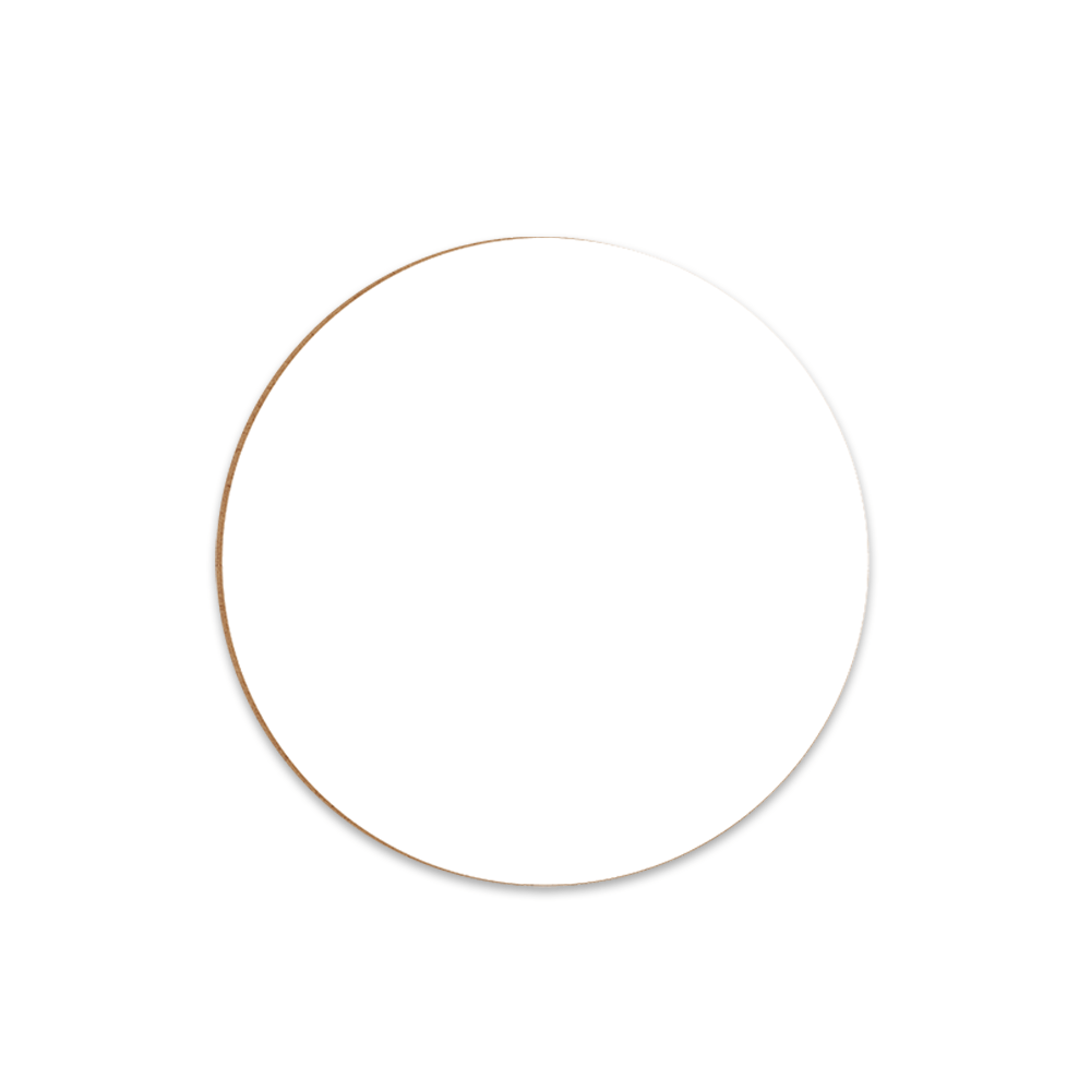 Unisub 3.5" Round Sublimation Hardboard Coaster - Gloss White w/ Raw B
