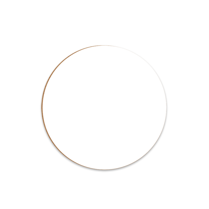 Unisub 3.5" Round Sublimation Hardboard Coaster - Gloss White w/ Raw B