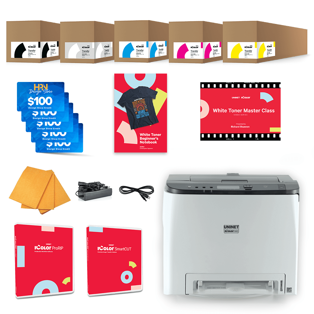 Uninet IColor 560 White Toner DTF Printer with IColor ProRIP, SmartCUT
