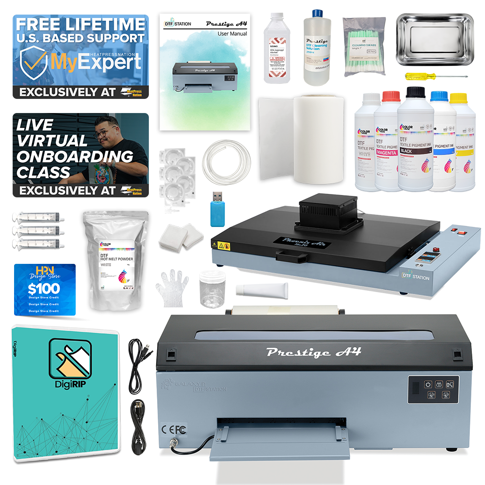 DTF Station 8" Prestige A4 Curing Oven Bundle - Classic Black and Grey