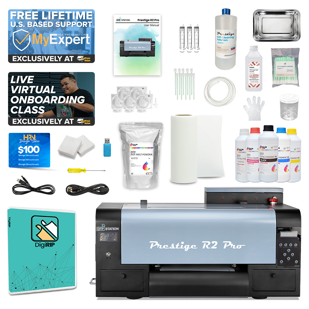 DTF Station Prestige R2 Pro 13" DTF Printer with Ink, Film, and Suppli