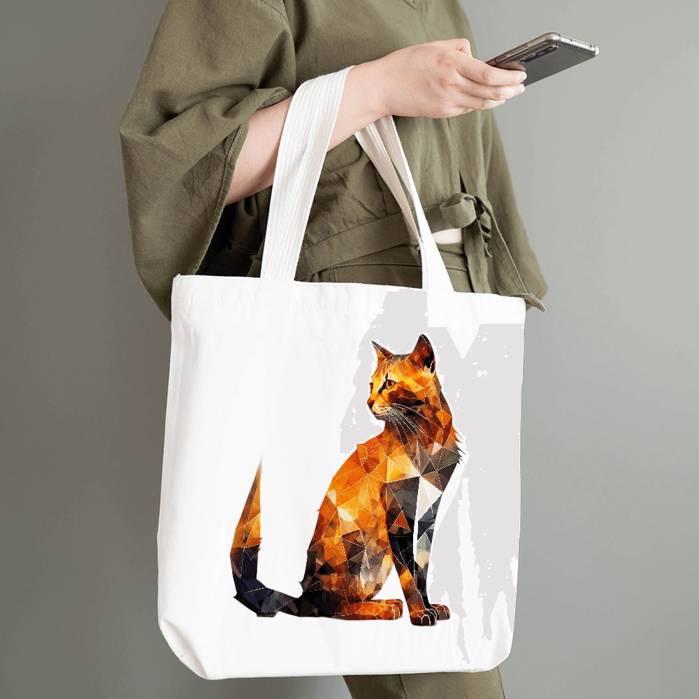 Geometric Orange Cat Design – HeatPressNation