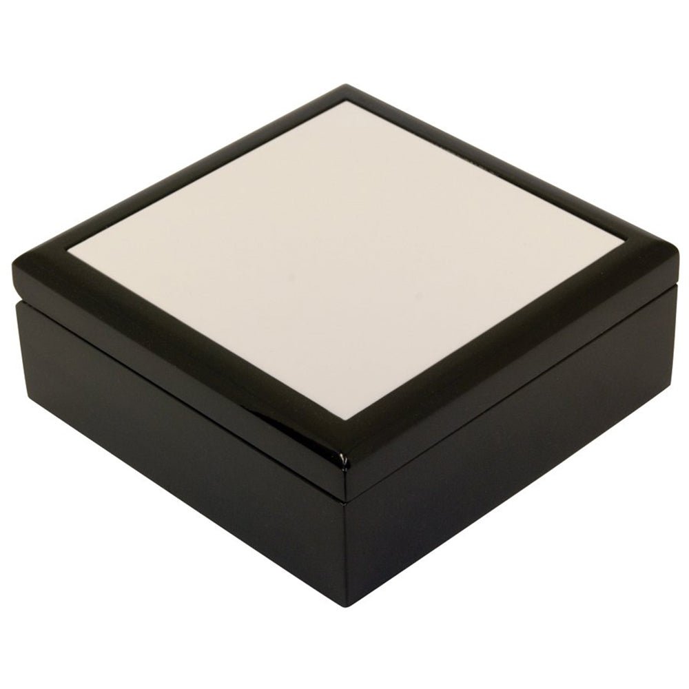 HPN SubliCraft 4" x 4" Wooden Jewelry Box with Sublimation Ceramic Pho