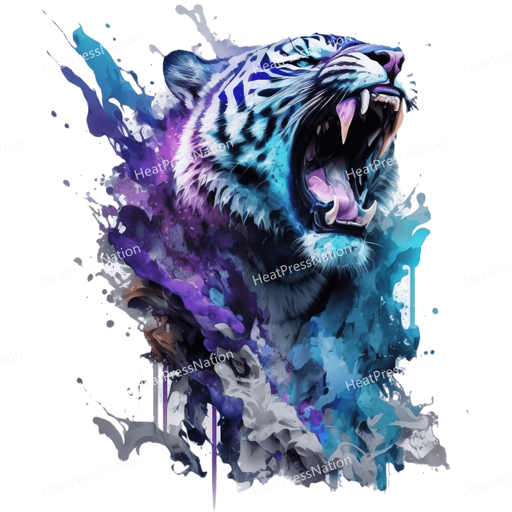 Colorful Roaring Tiger Design