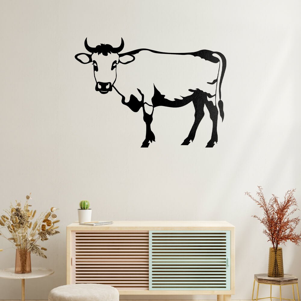 Standing Side Cow Vector Design